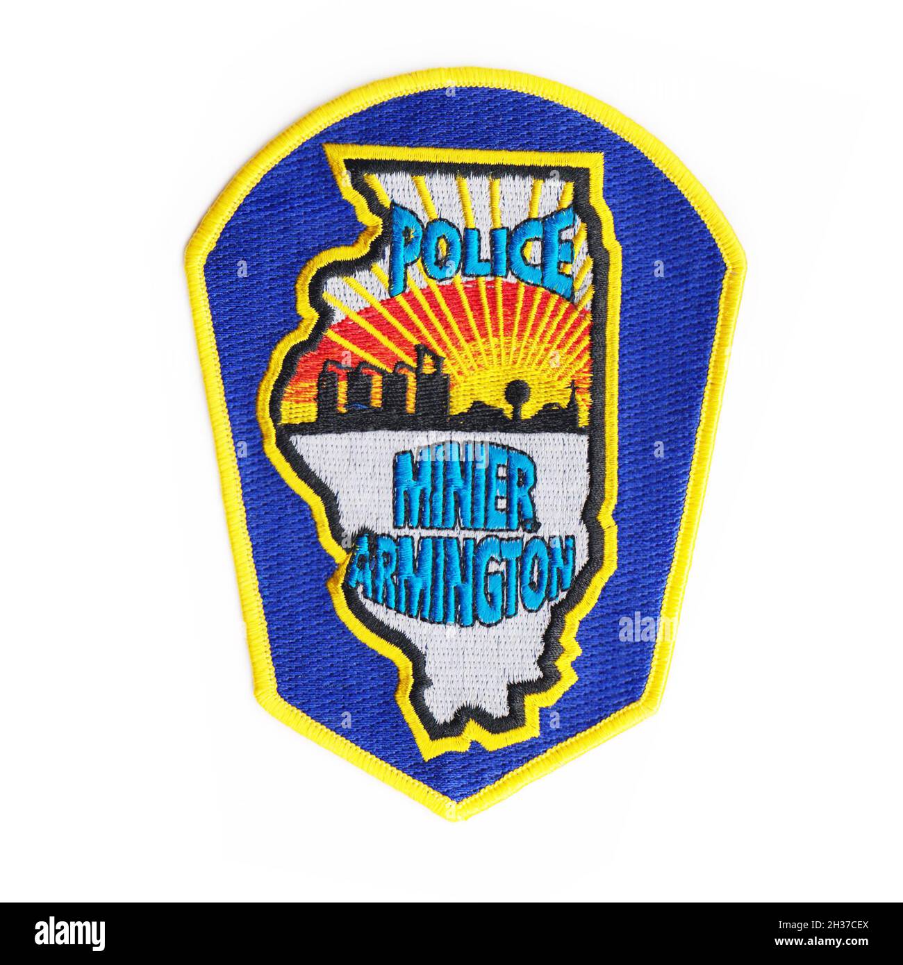 US police department patch isolated with white background Stock Photo ...