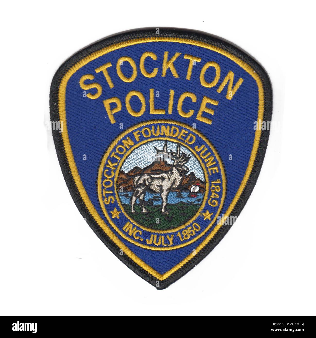 US police department patch isolated with white background Stock Photo ...