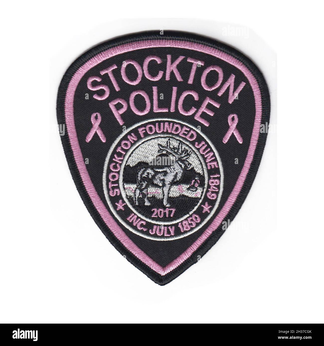 US police department patch isolated with white background Stock Photo ...