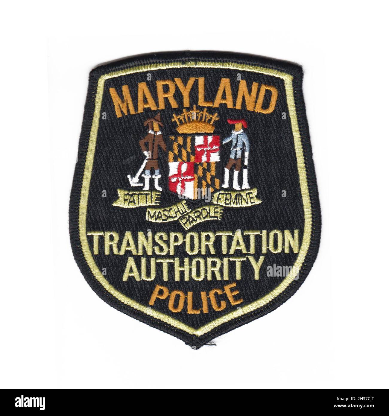 US police department patch isolated with white background Stock Photo ...