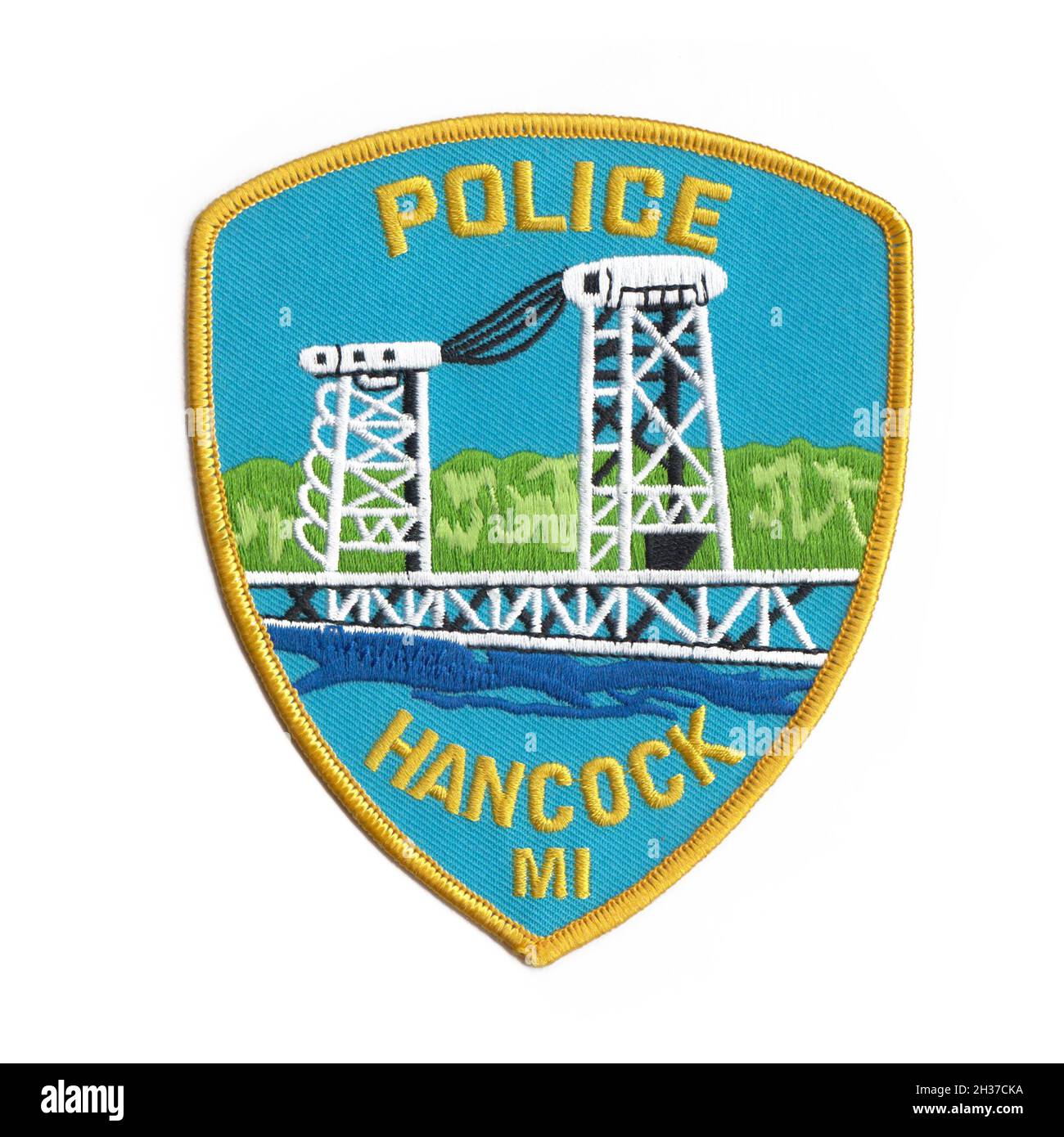US police department patch isolated with white background Stock Photo ...
