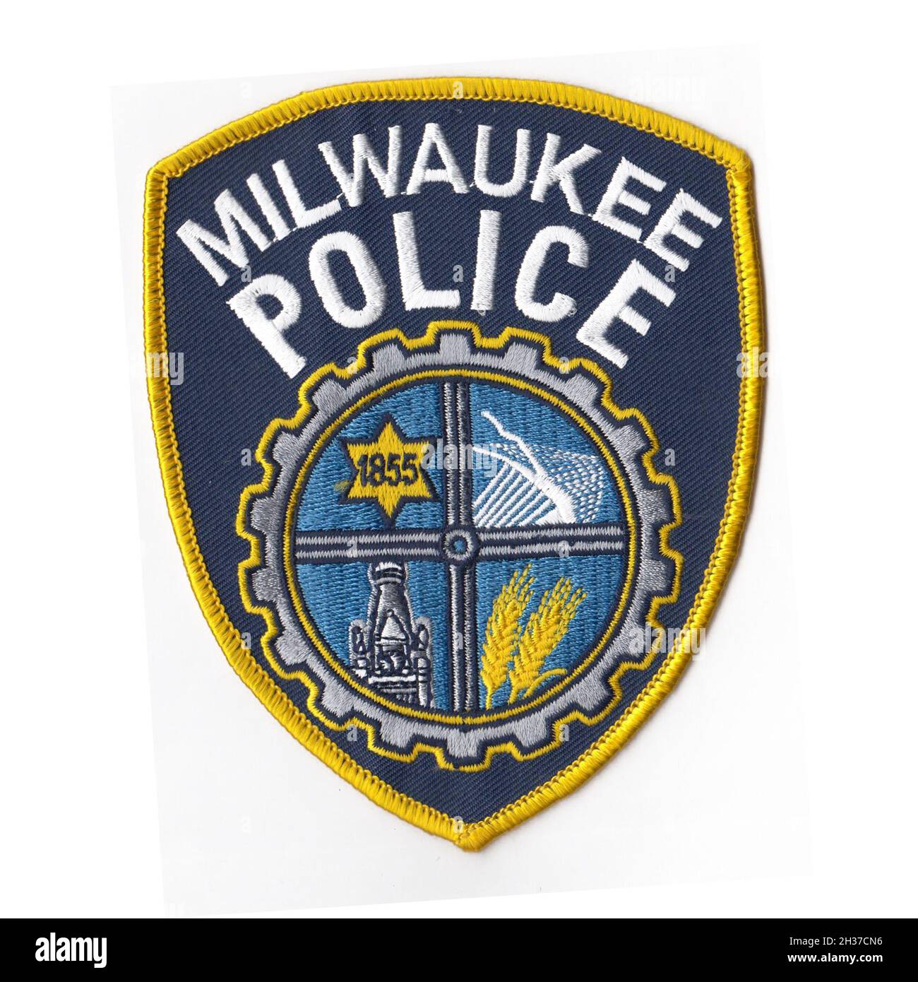 US police department patch isolated with white background Stock Photo ...