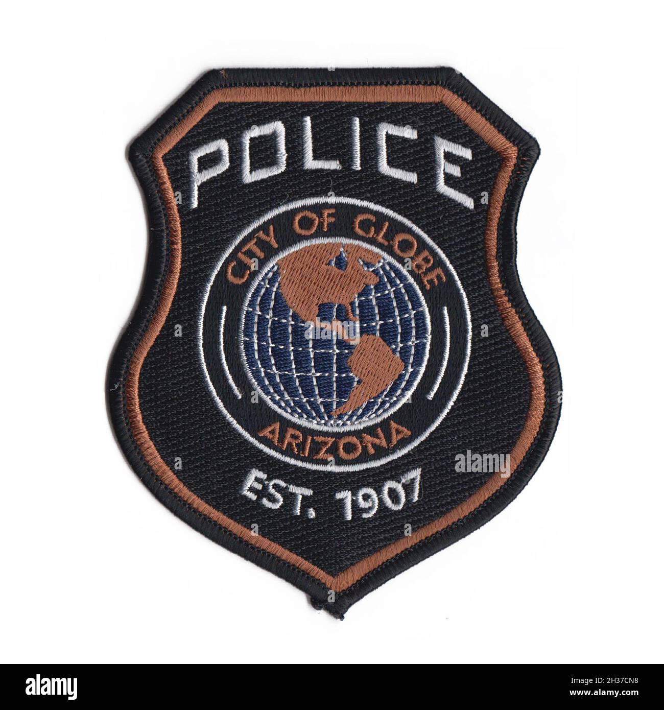 US police department patch isolated with white background Stock Photo ...