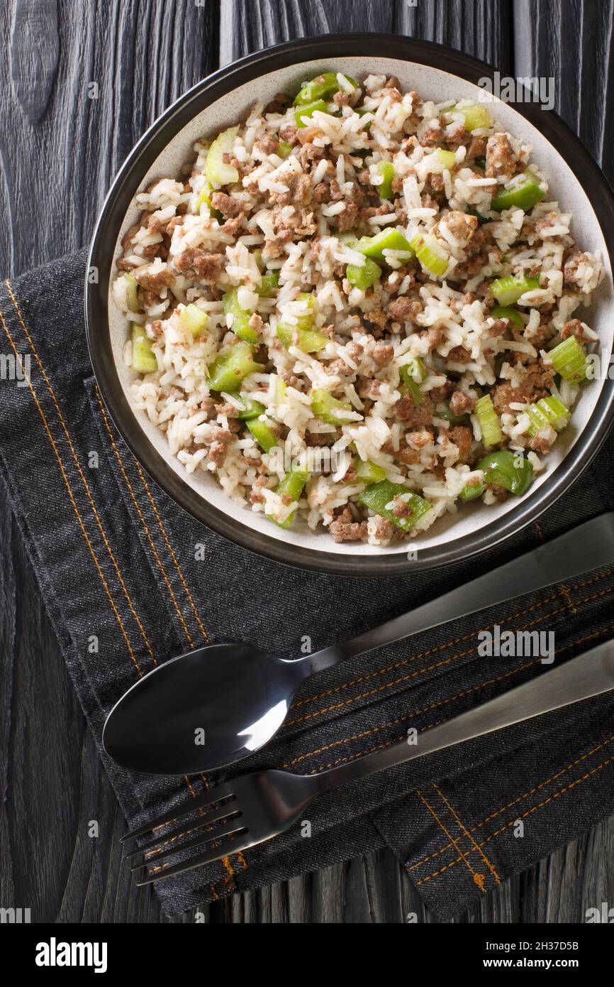 Dirty rice is a traditional Louisiana Creole dish made from rice cooked ...