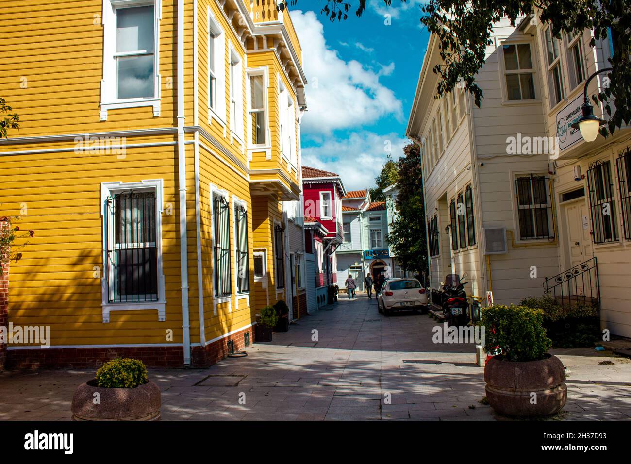 Eyup,Istanbul,Turkey-October-Wednesday-2021: A street with colorful ...