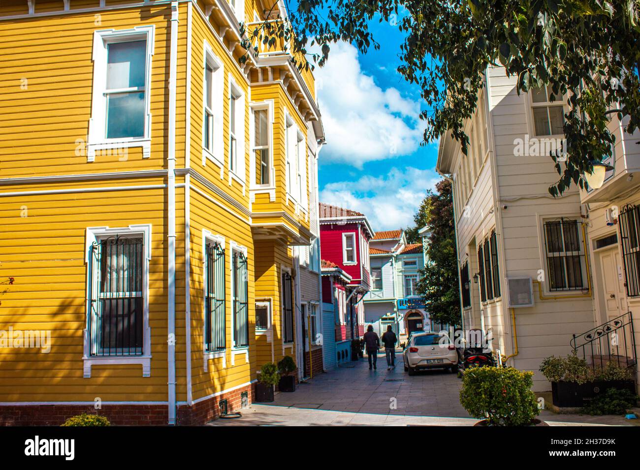 Eyup,Istanbul,Turkey-October-Wednesday-2021: A street with colorful ...