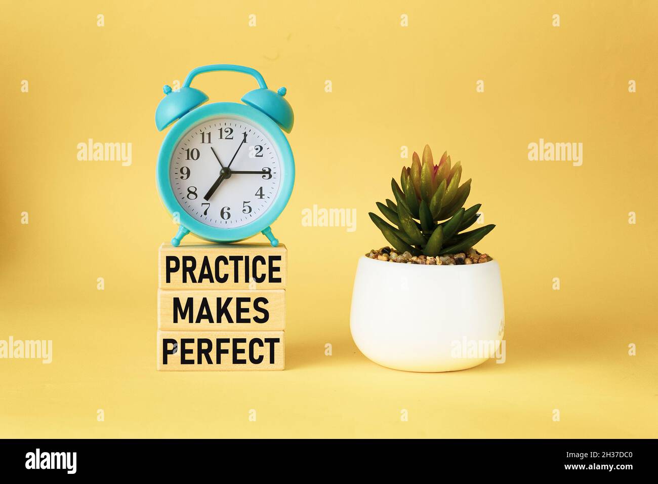 practice makes perfect - Motivational Reminder on Wooden Blocks and ...
