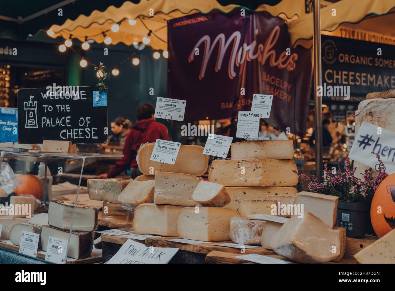 London, UK - October 17, 2021: Variety of cheeses at the Palace of ...