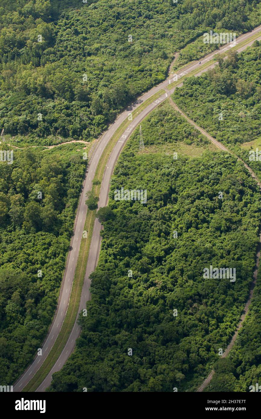 Aerial view of road and highway Stock Photo - Alamy