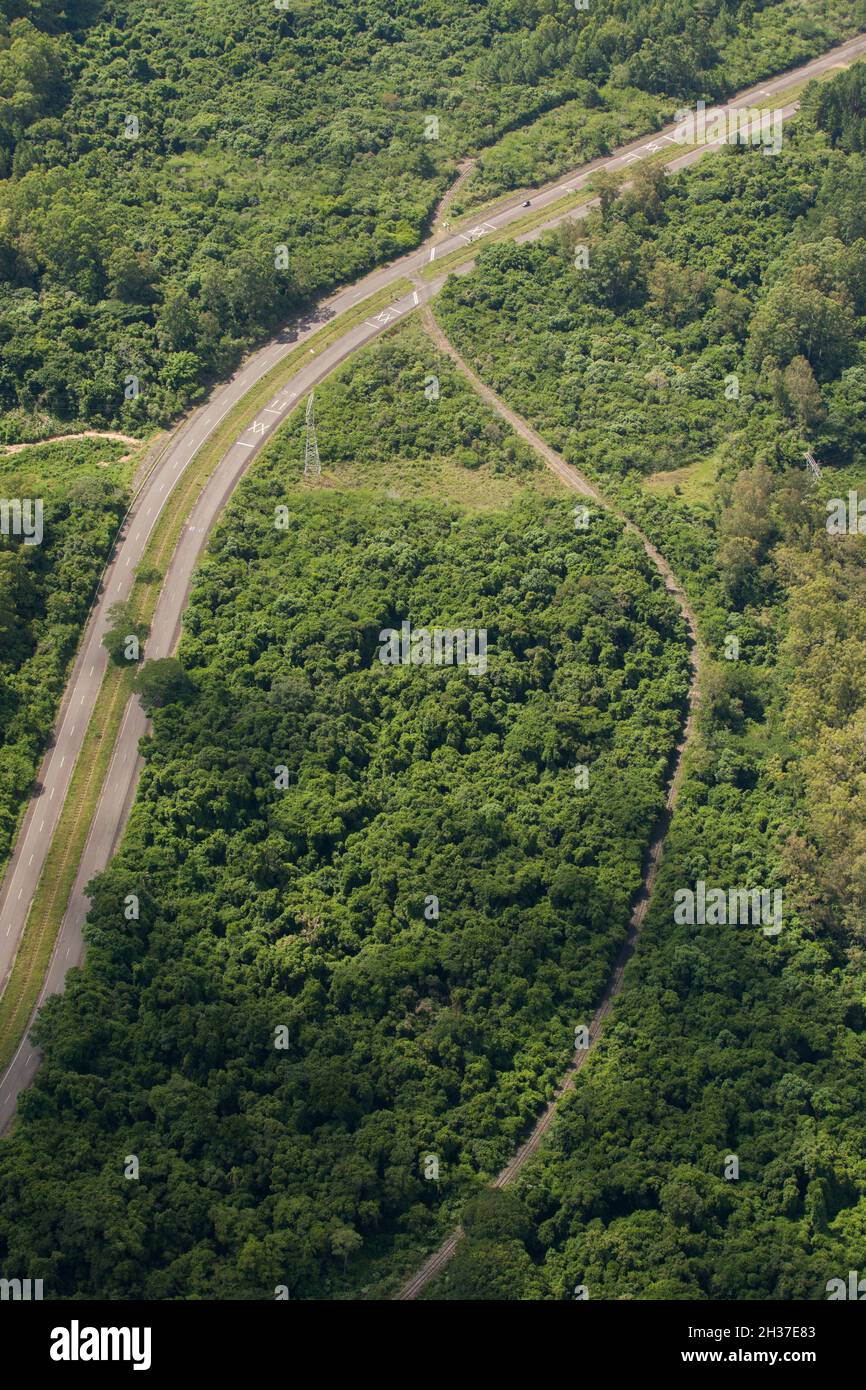 Aerial view of road and highway Stock Photo - Alamy