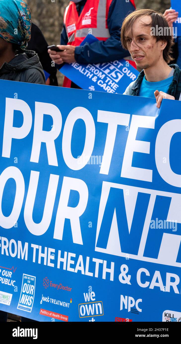 London, UK. 26th Oct, 2021. "Protect our NHS " rally opposite the ...