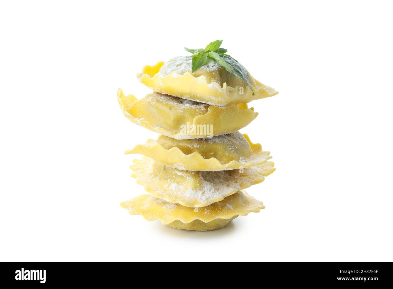 Tasty raw ravioli isolated on white background Stock Photo - Alamy