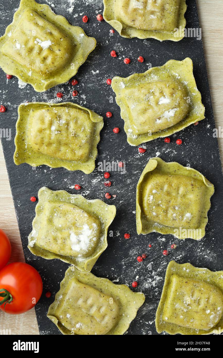 Ravioli top view hi-res stock photography and images - Alamy