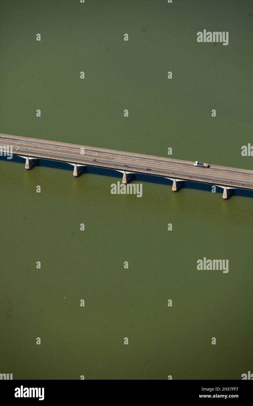 Aerial view bridge above curvy hi-res stock photography and images - Alamy