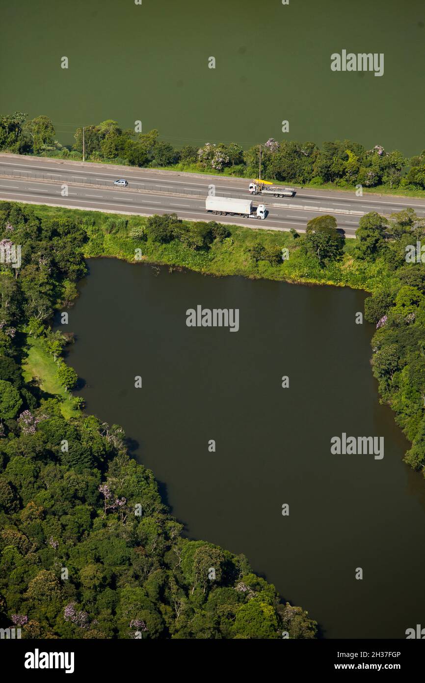 Aerial view bridge above curvy hi-res stock photography and images - Alamy