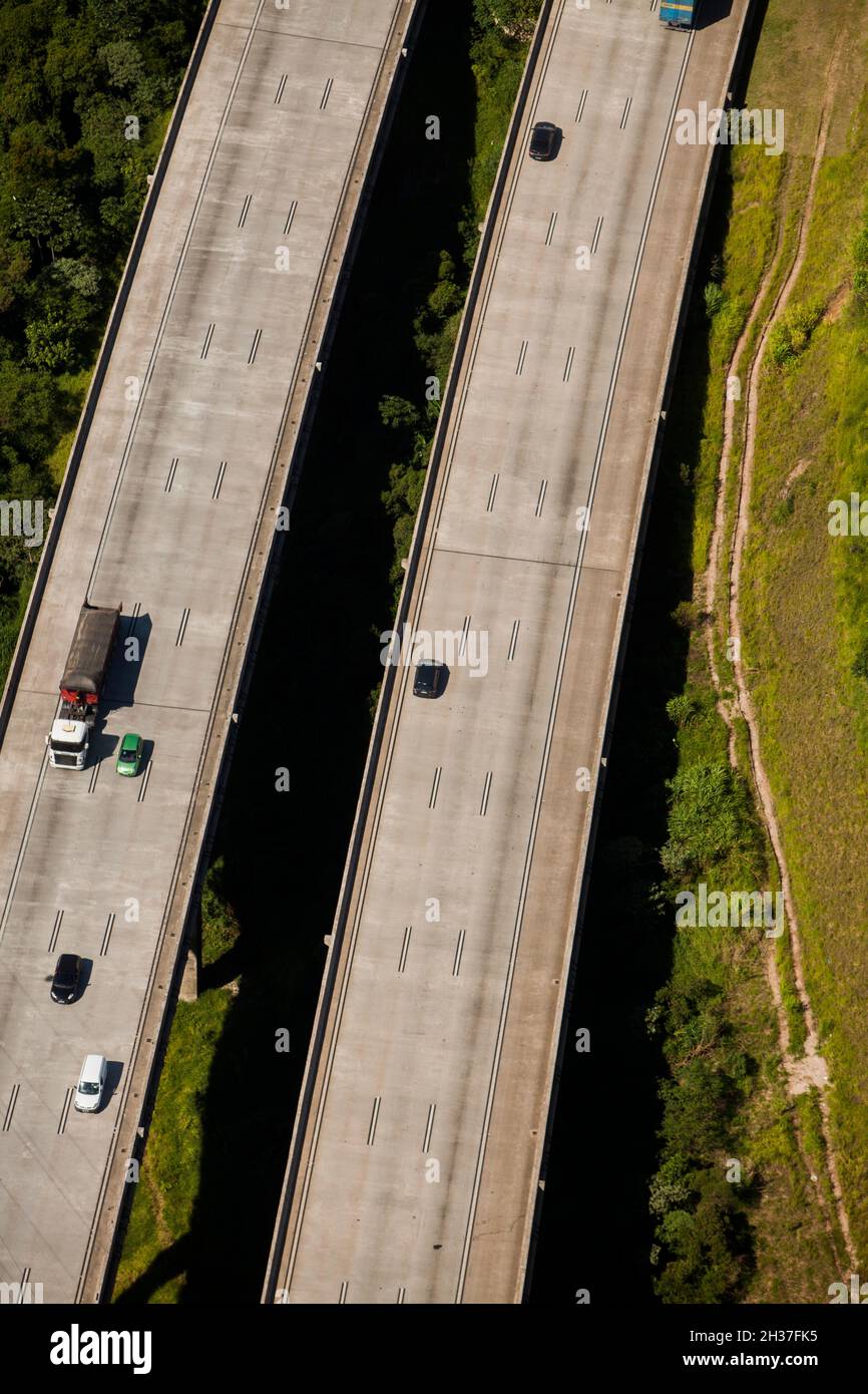 Aerial view of road and highway - bridge Stock Photo - Alamy