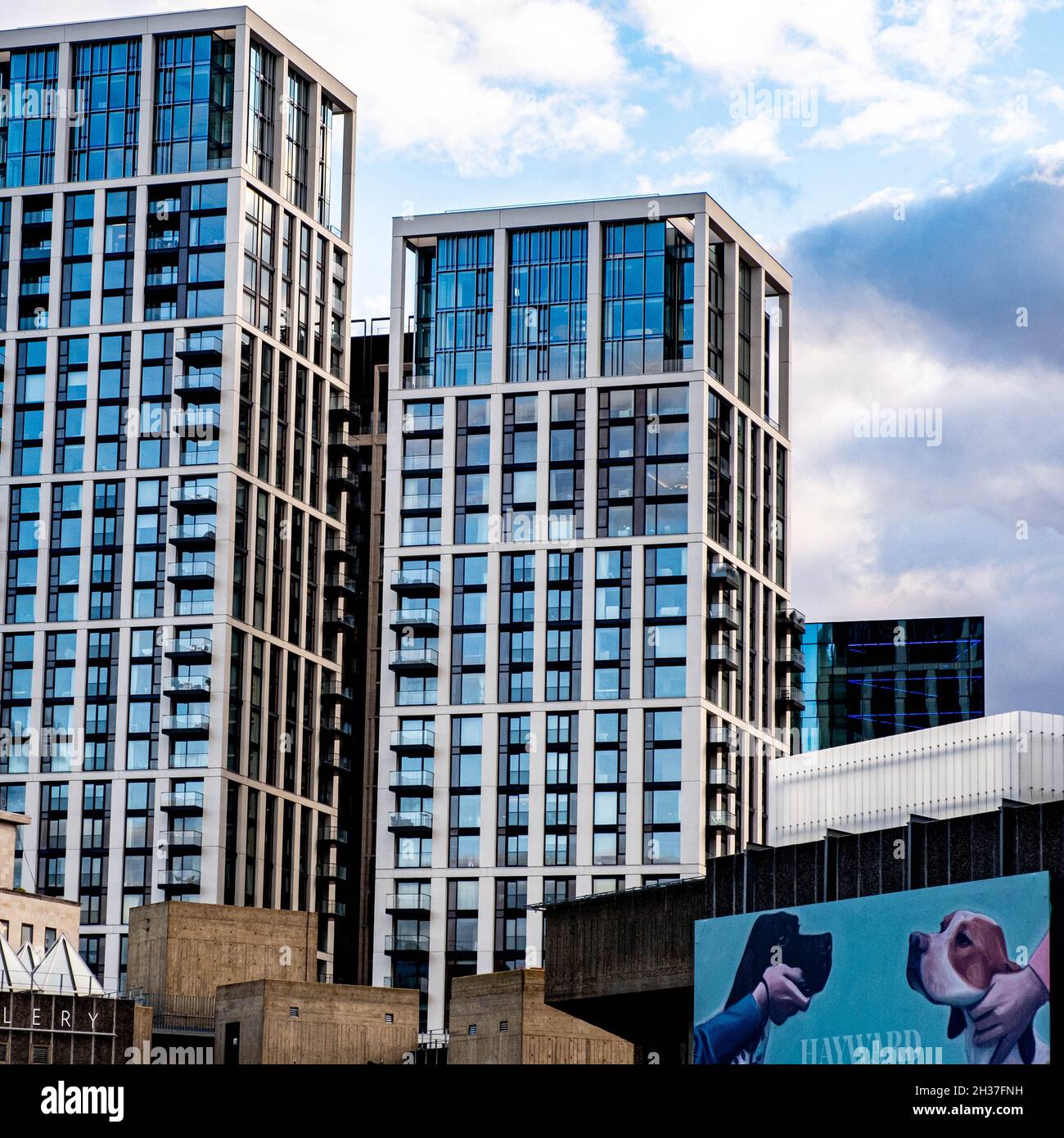 Two Symmetrical Commercial Highrise Tower Blocks In The Waterloo ...