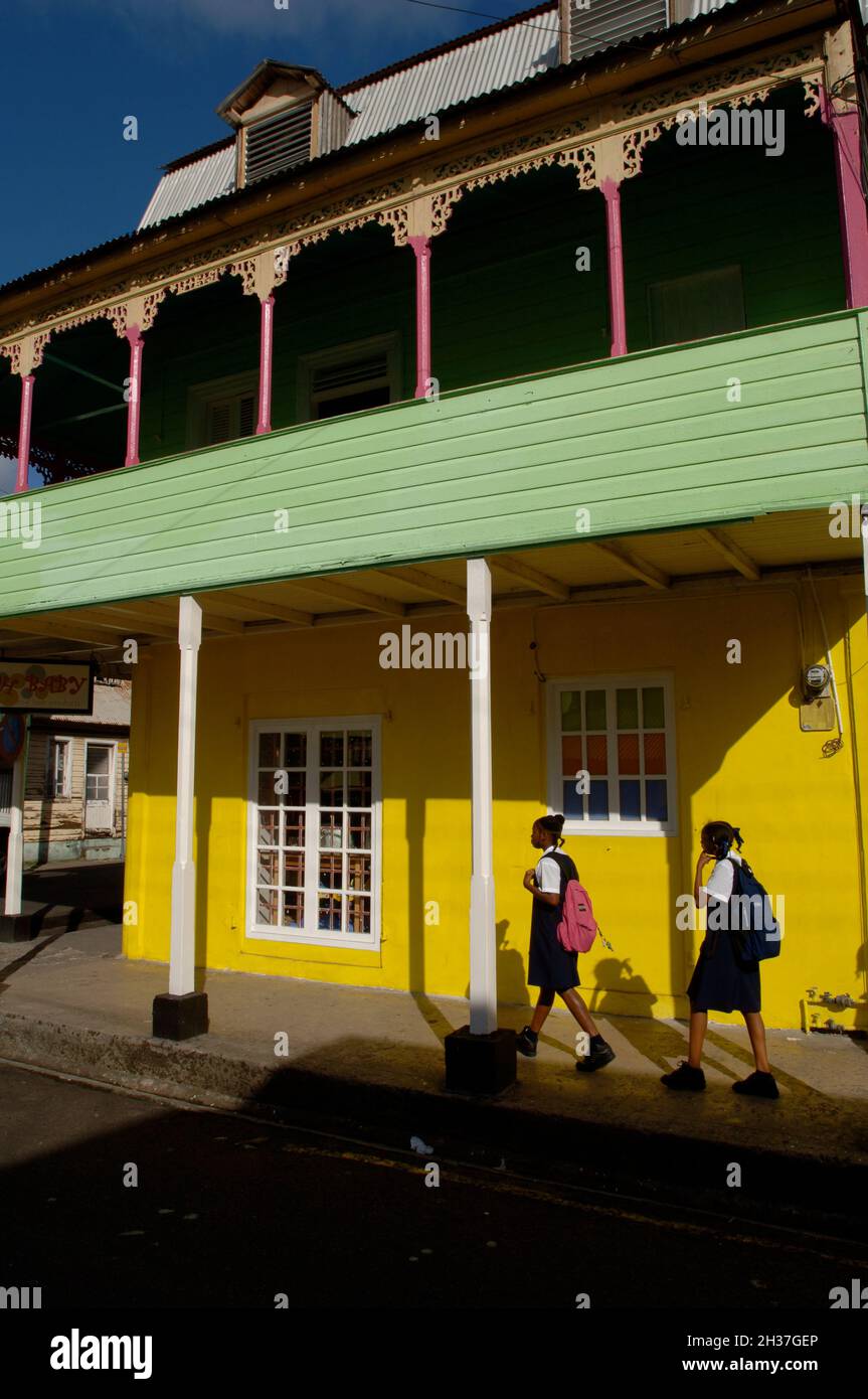 ST LUCIA ISLAND. CASTRIES, CREOLE ARCHITECTURE Stock Photo - Alamy