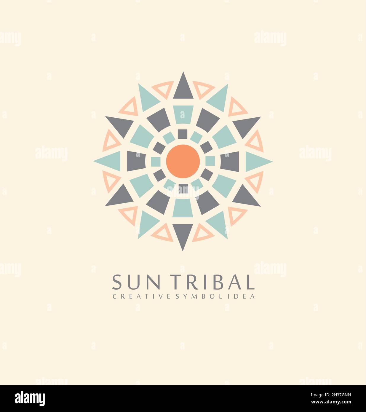 Sun tribal made from geometric shapes. Ancient symbol concept. Native ...