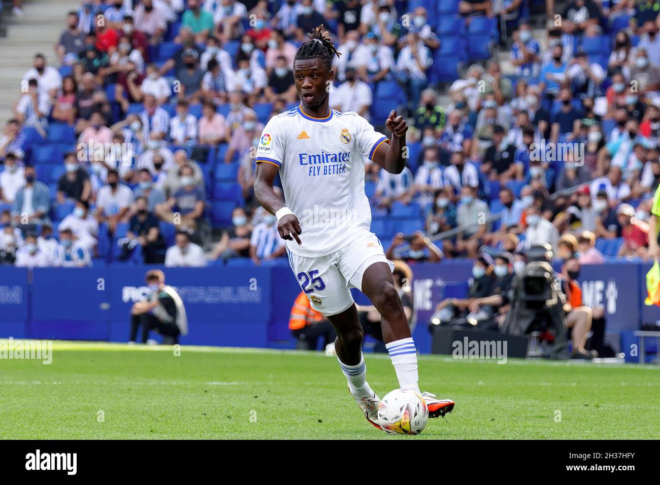 BARCELONA - OCT 3: Eduardo Camavinga in action during the La Liga match ...