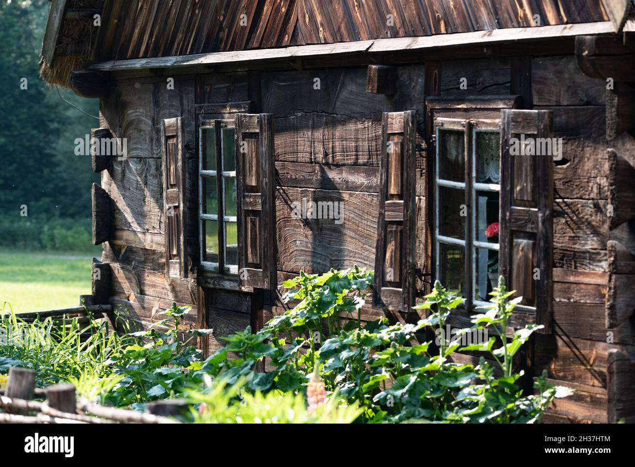 Sierpc, Poland - June 11, 2020: Old wooden house in the Polish ...