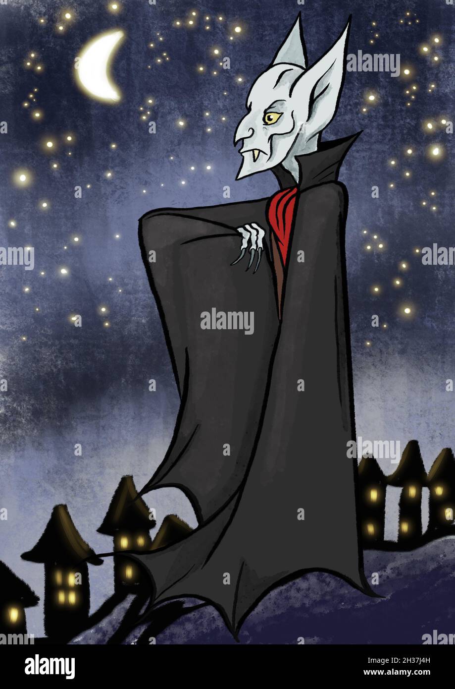 illustration of a vampire Stock Photo - Alamy