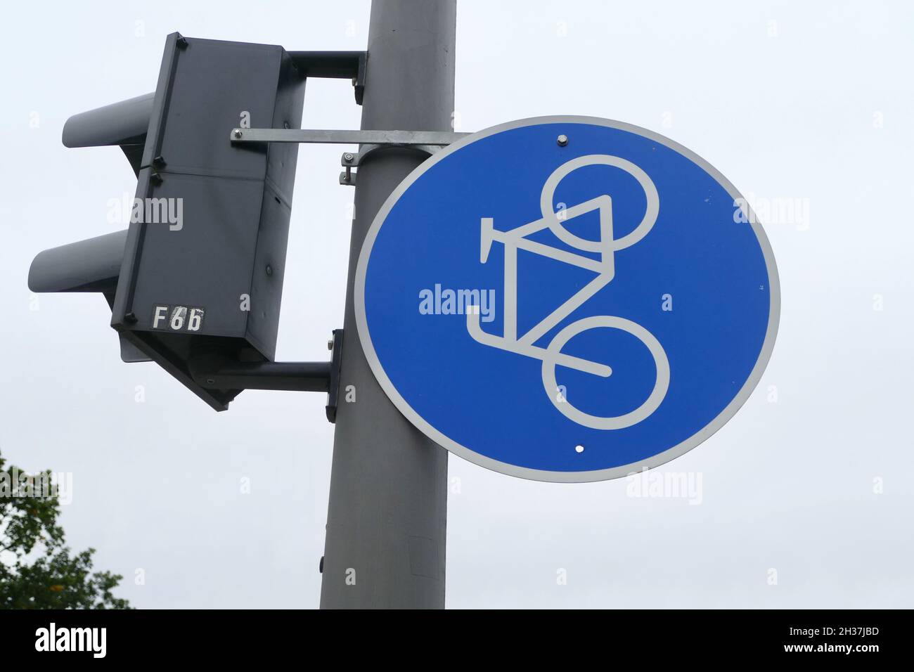 Bike Lane Traffic Sign in hamburg, Germany Stock Photo - Alamy