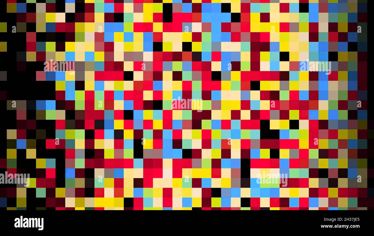 Looped transition from background with colorful pixels. Animation ...