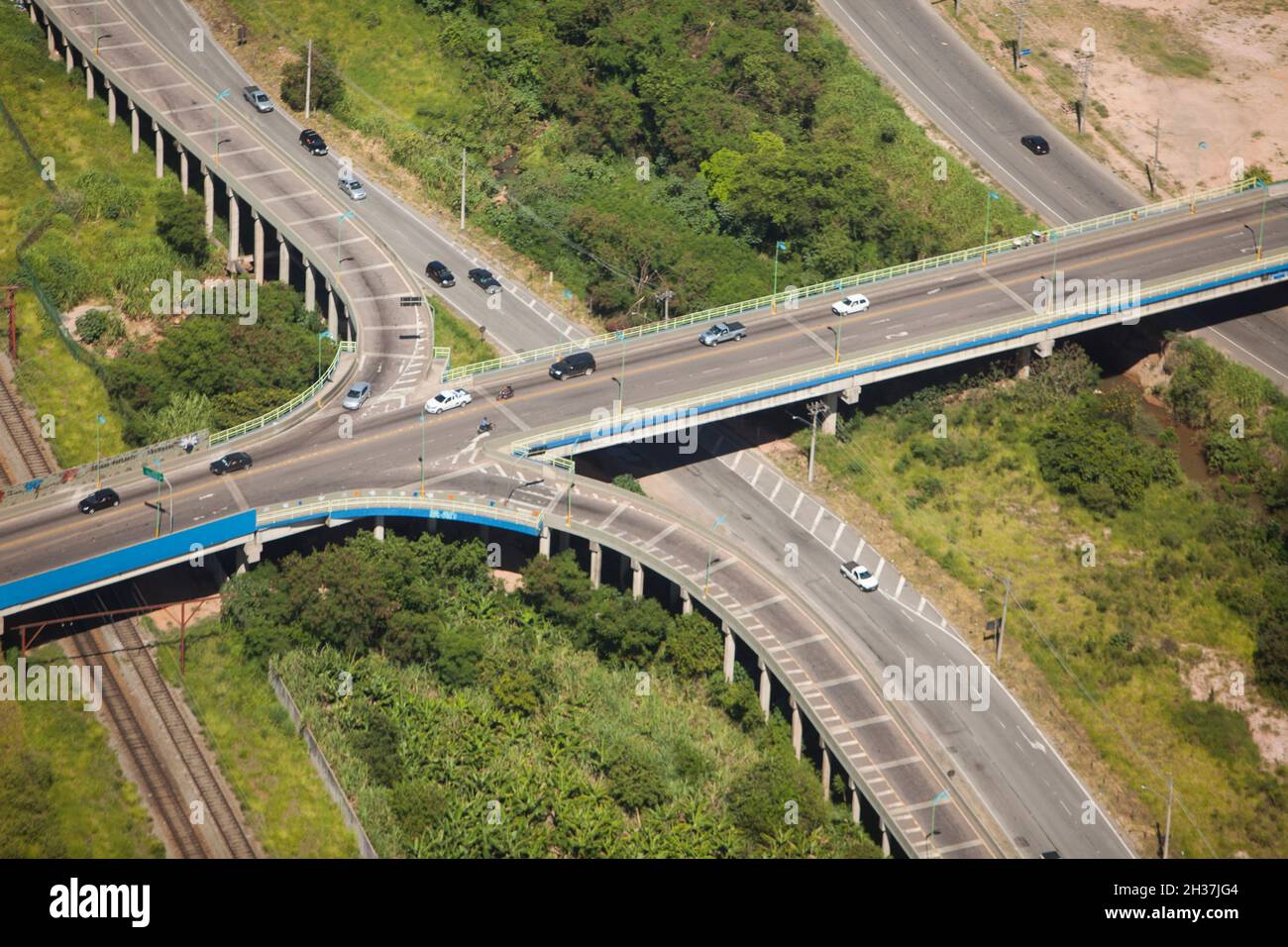 Aerial view of road and highway - bridge Stock Photo - Alamy