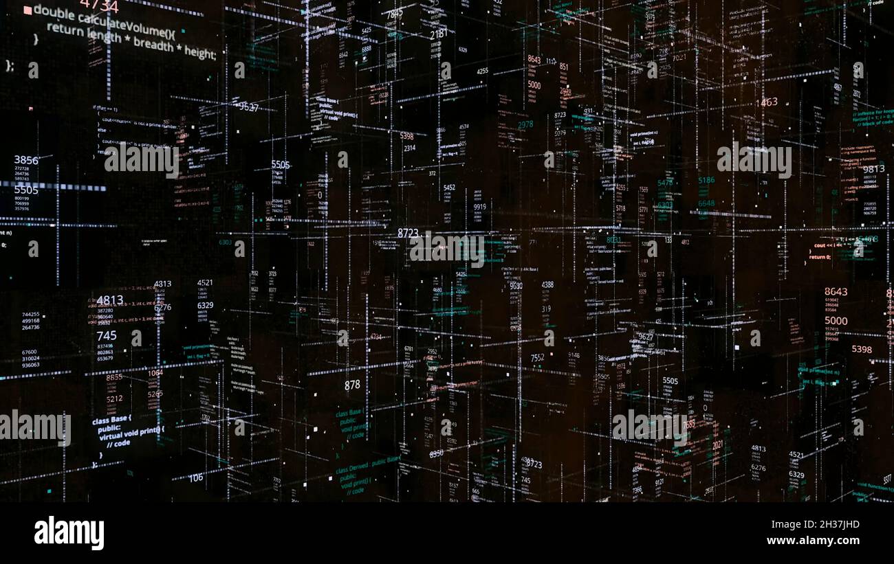 Cyberspace With Numbers And Data Animation Lots Of Flying Numbers And