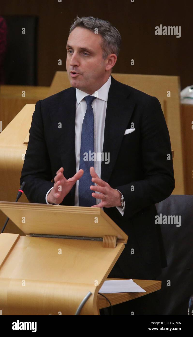 Scottish Liberal Democrat Leader Alex Cole-Hamilton speaking at the ...
