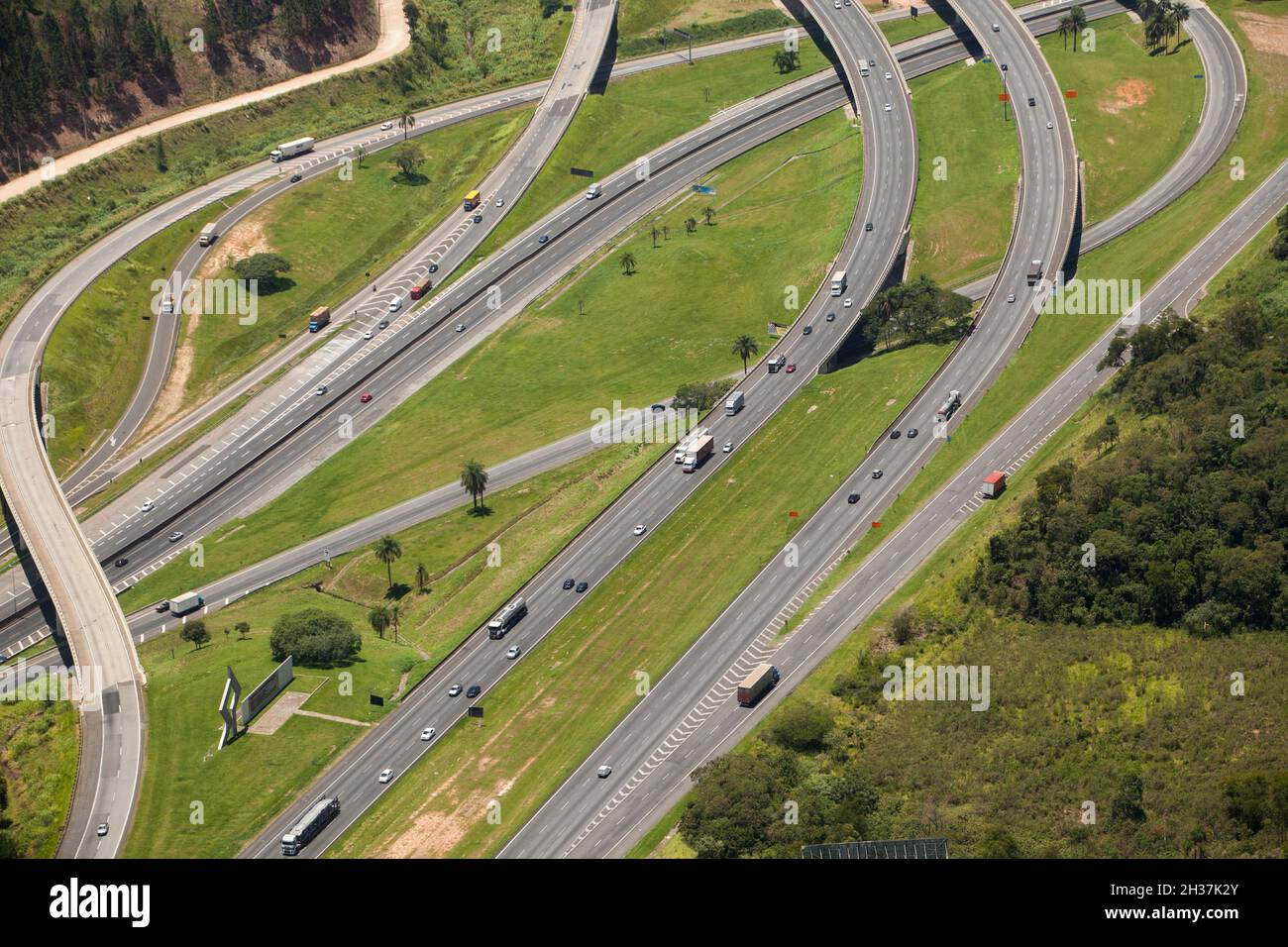 Aerial view of road and highway - bridge Stock Photo - Alamy