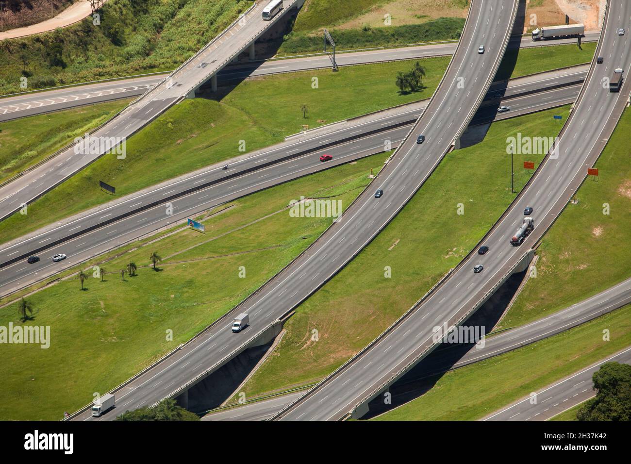 Aerial view of road and highway - bridge Stock Photo - Alamy