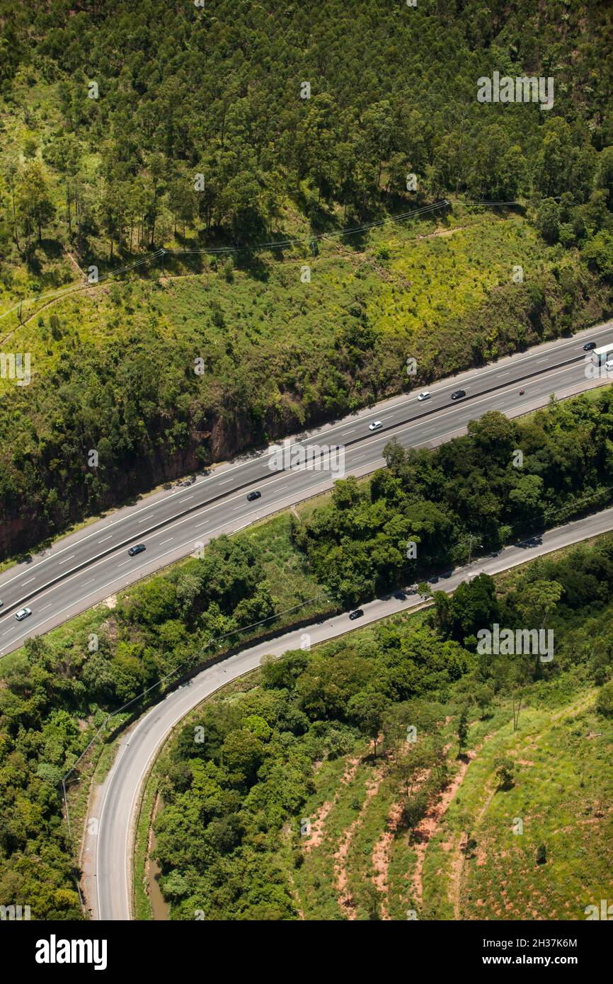 Aerial view of road and highway Stock Photo - Alamy