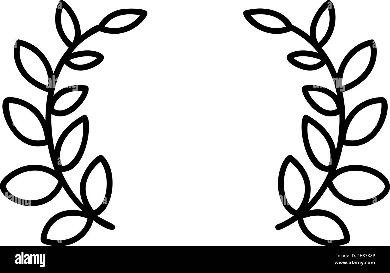 Laurel wreaths, floral frames and dividers in the doodle style Stock ...