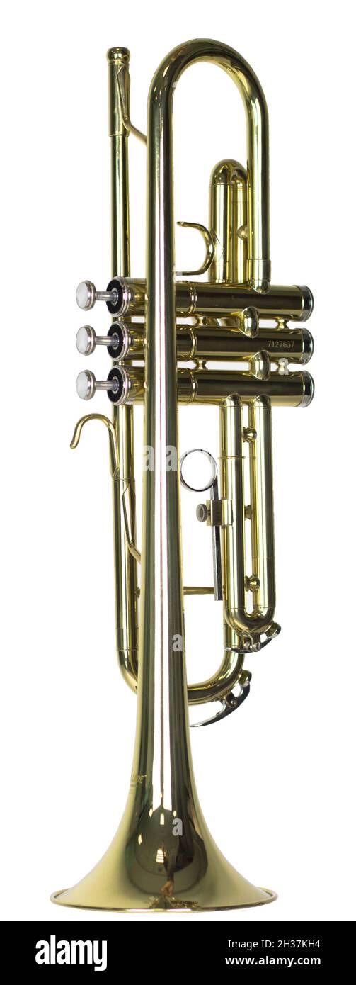 trumpet on white background Stock Photo - Alamy