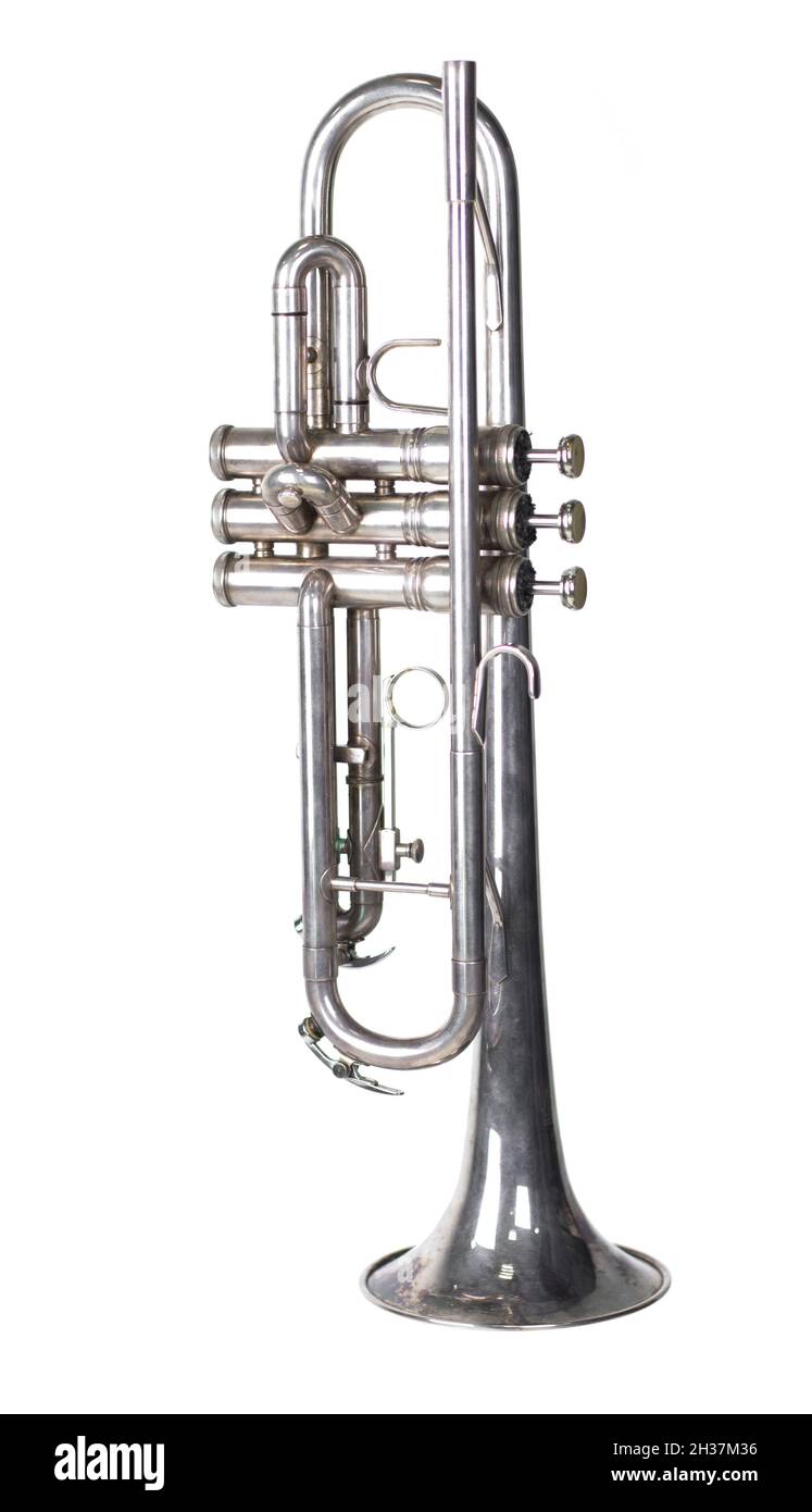 trumpet on white background Stock Photo - Alamy