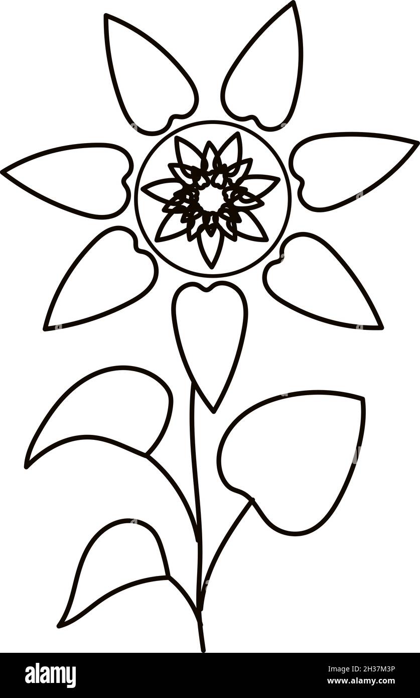 Set of sunflowers in the doodle style. Flowers are suitable for the ...