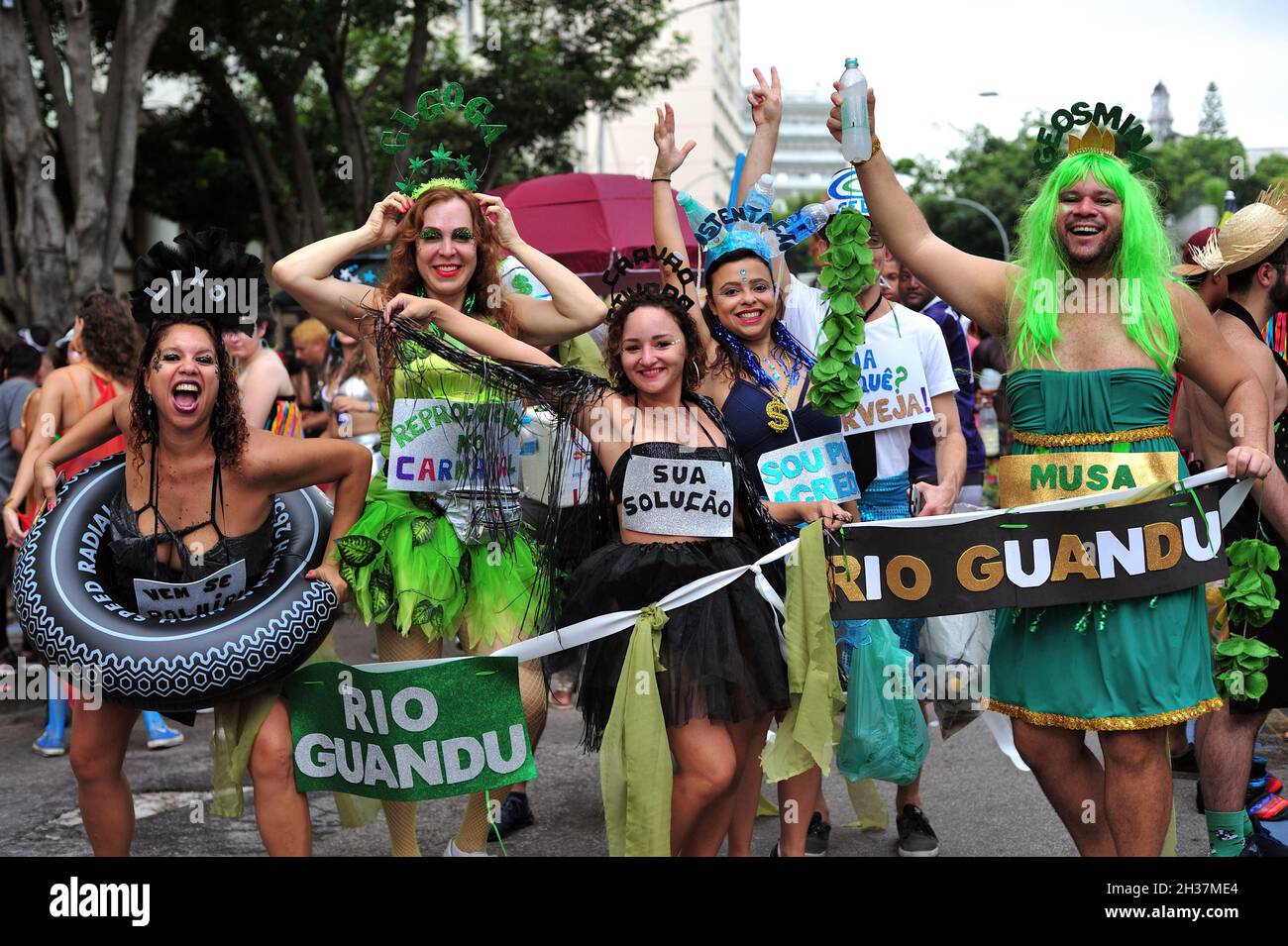 Brazil –February 22, 2020: Revelers wearing costumes inspired by ...