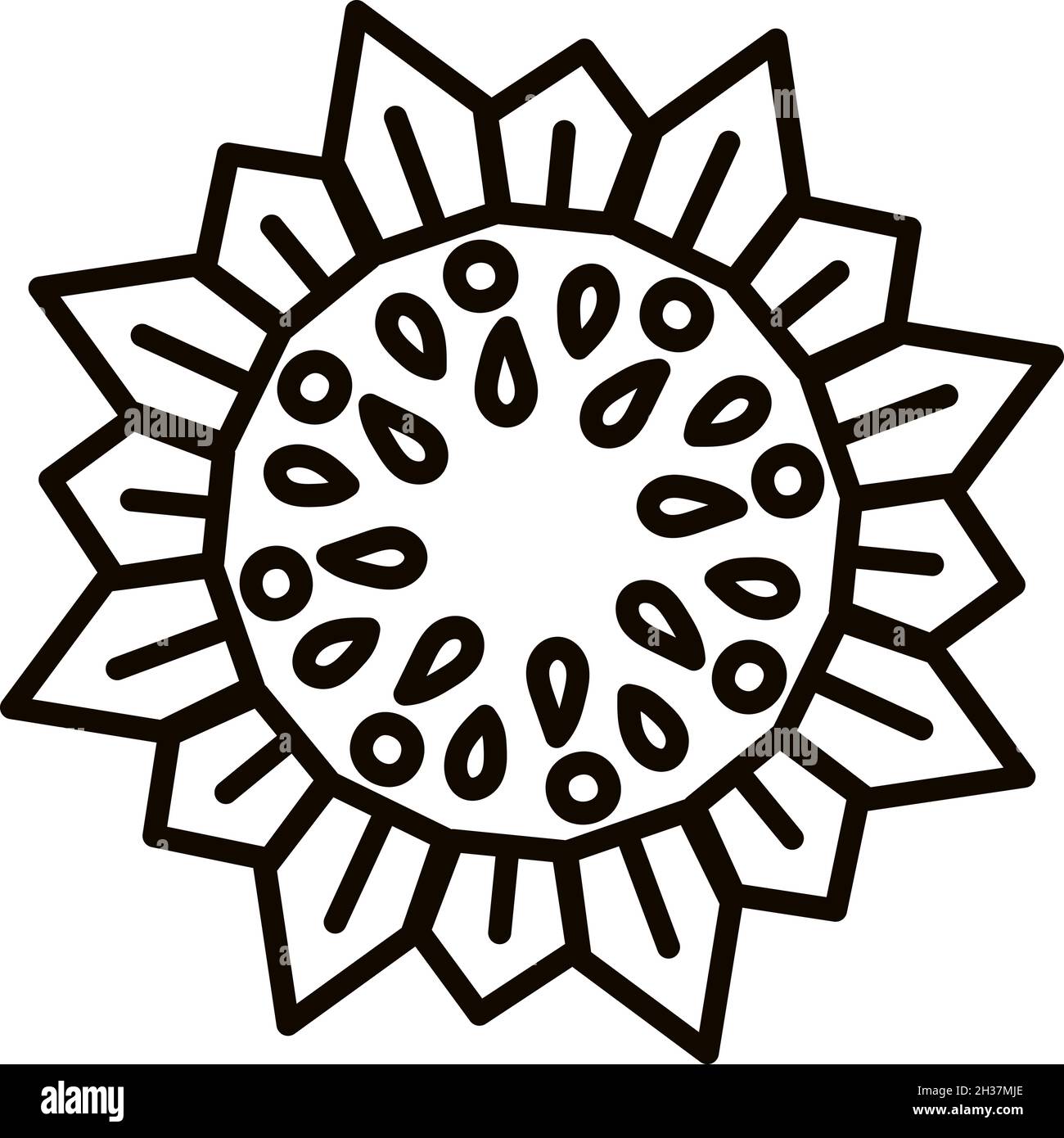 Set of sunflowers in the doodle style. Flowers are suitable for the ...
