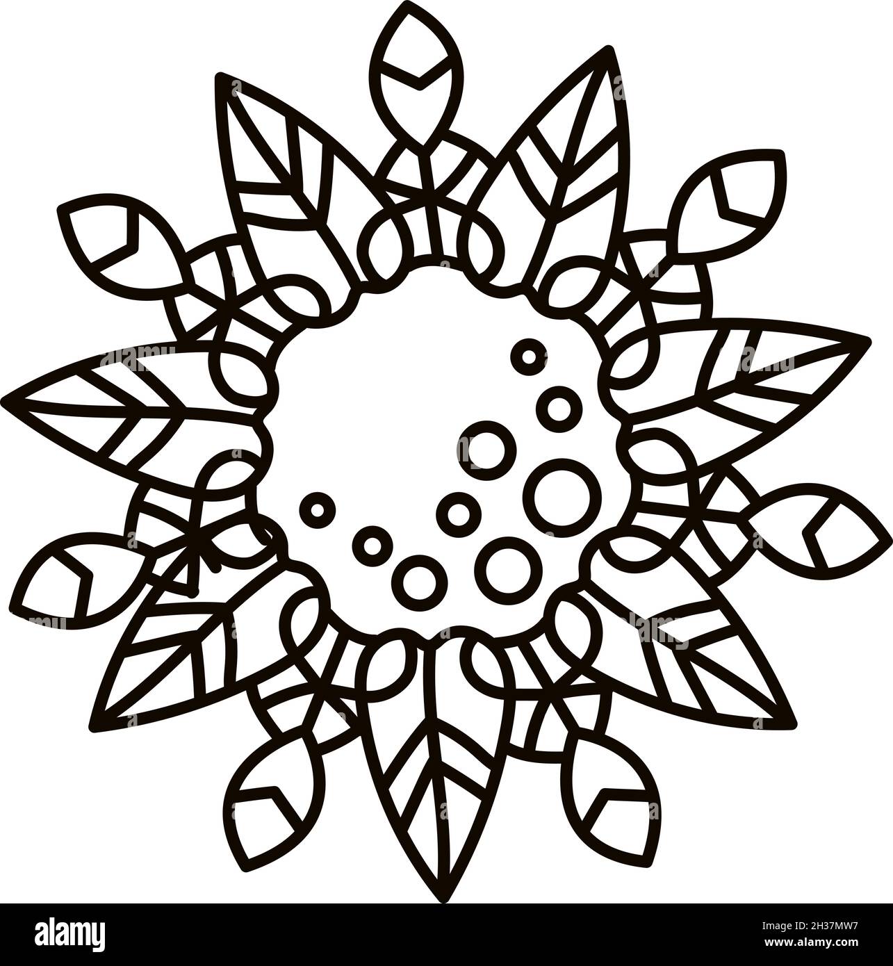 Set of sunflowers in the doodle style. Flowers are suitable for the ...