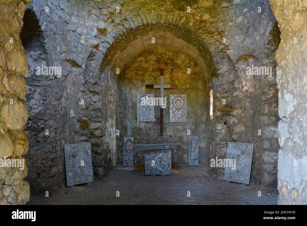Punat, Croatia - 2nd September 2021. The four-leafed cruciform layout ...