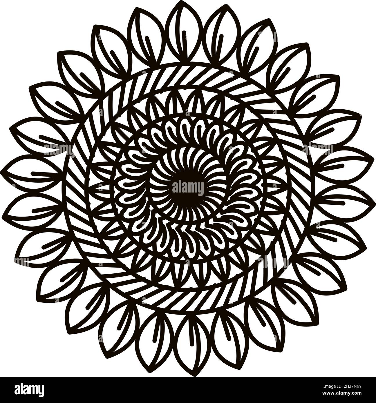 Set of sunflowers in the doodle style. Flowers are suitable for the ...
