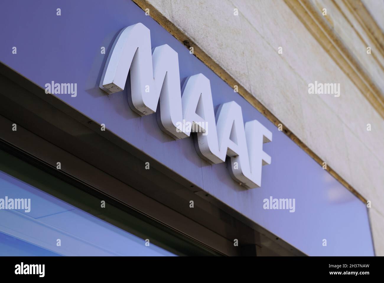 Bordeaux , Aquitaine France - 10 15 2021 : MAAF sign text front of ...