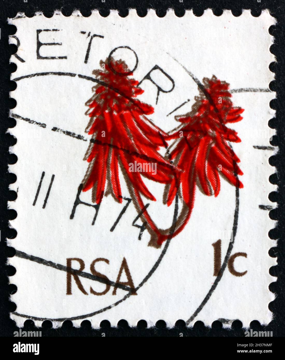 SOUTH AFRICA - CIRCA 1969: a stamp printed in South Africa shows Kaffir ...