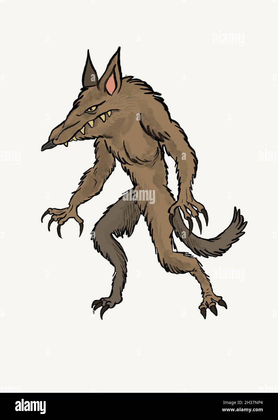 illustration of a werewolf Stock Photo - Alamy