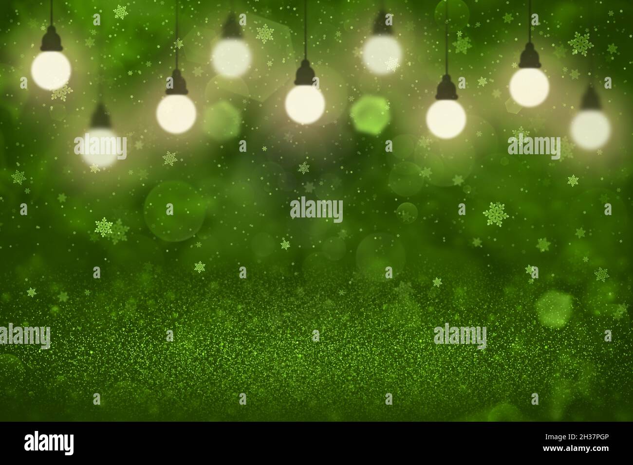 green nice bright abstract background glitter lights with light bulbs ...
