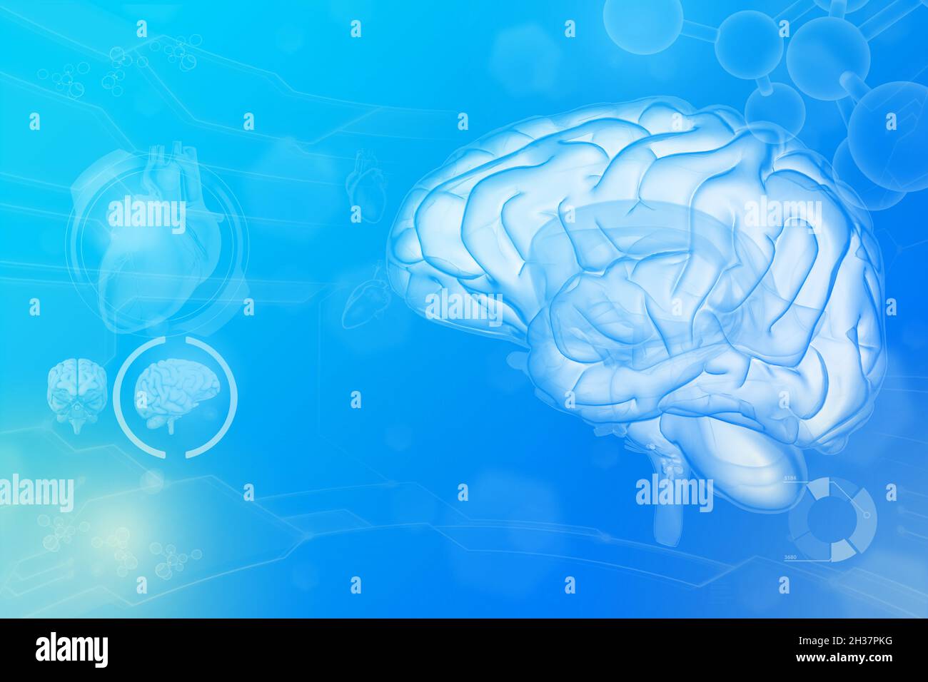 Medical 3D illustration - human brain, neurosurgery development concept ...