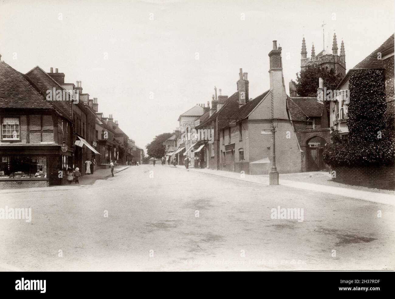 Late 19th or early 20th century vintage photograph: High Street ...