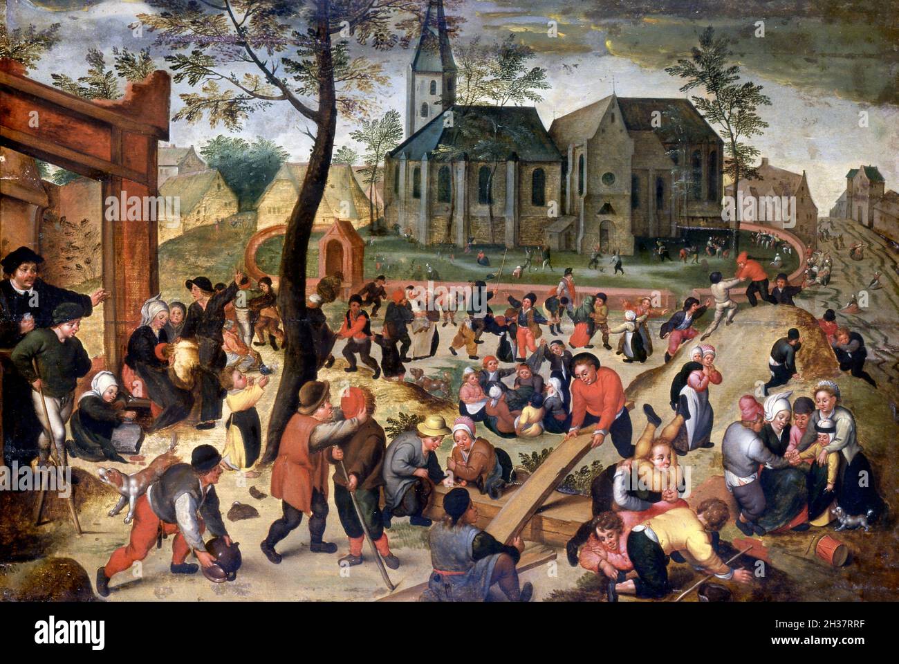 Childhood Games by Marten van Cleve the Elder (c. 1527-1581), oil on ...